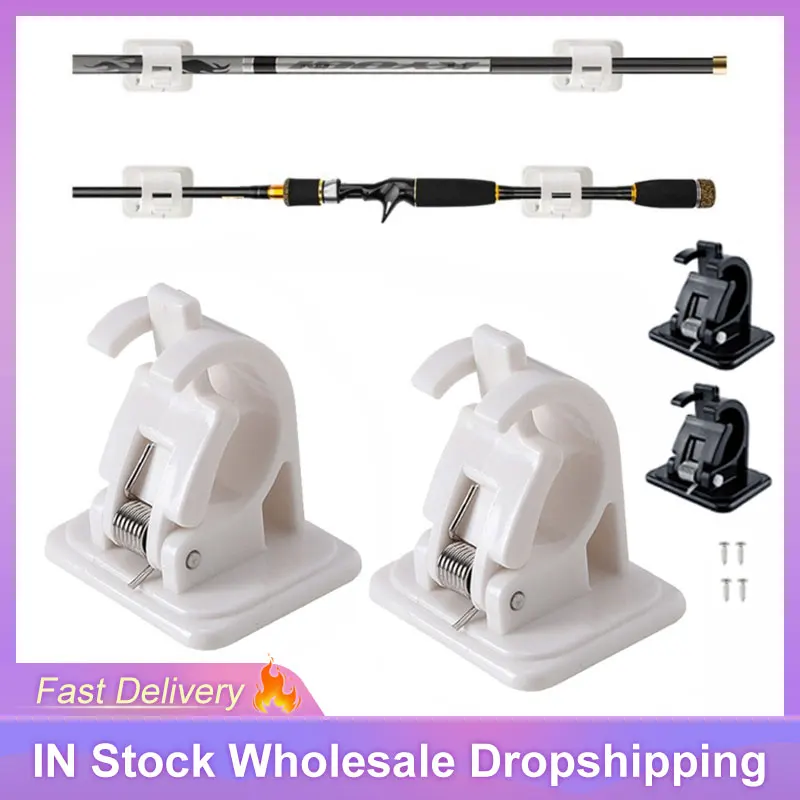 1pair-Wall-Mounted-Fishing-Rod-Storage-Clip-Clamps-Holder-Rack ...