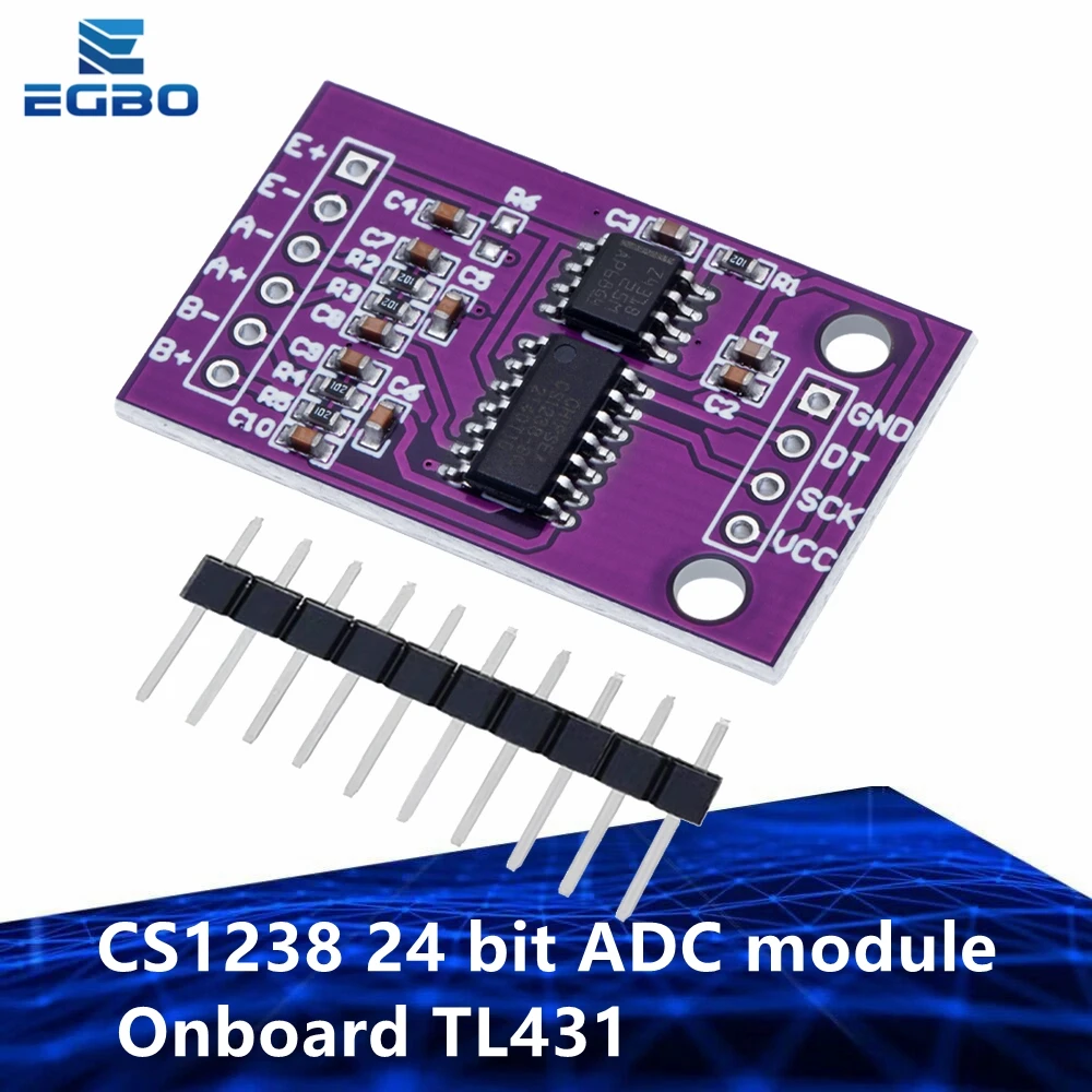 1-10PCS-EGBO-CS1238-24-bit-ADC-module-Onboard-TL431-external-reference-chip-dual-channel ...