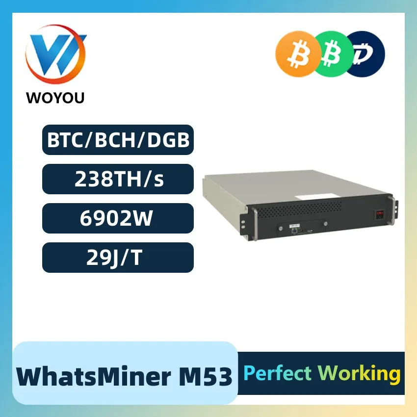 Full New WhatsMiner M53 238TH/s Hydro Cooling Zero Noise BTC Crypto Btc ...