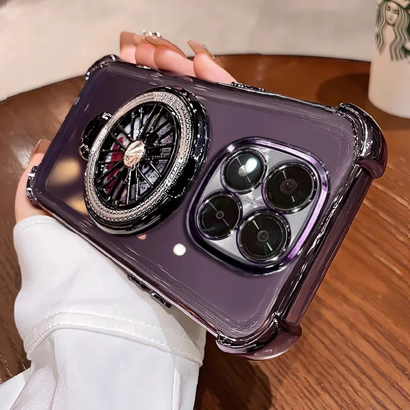 Luxury Magnetic Gyroscope Holder Shockproof Case with Plating Airbag ...