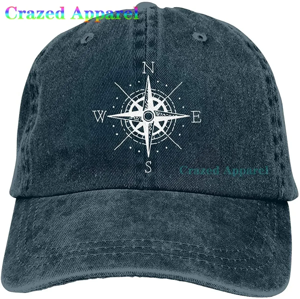 Compass-North-South-East-West-Sailing-Unisex-Baseball-Cap-Denim-Fabric ...