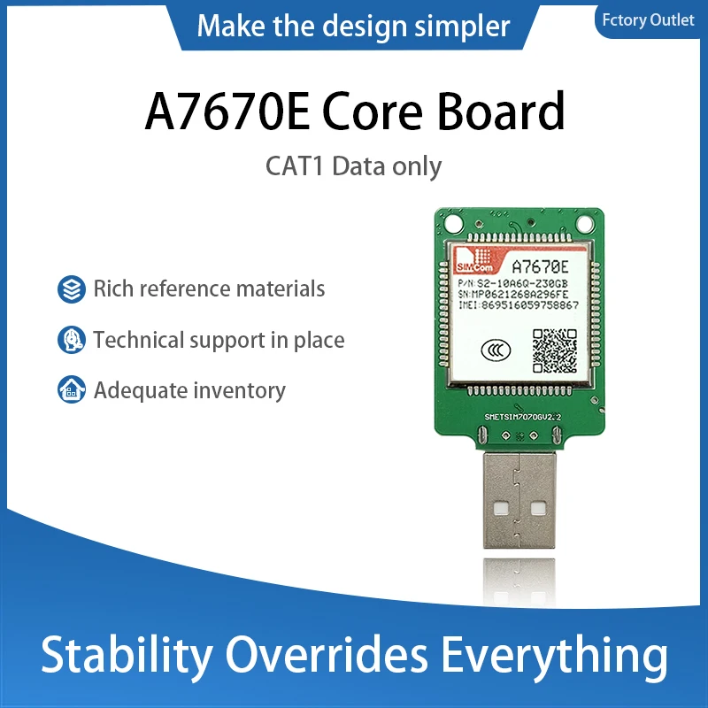 SIMCOMA7670E-LASE USB Dongle support B1/B3/B5/B7/B8/B20 LTE CAT1 LTE ...