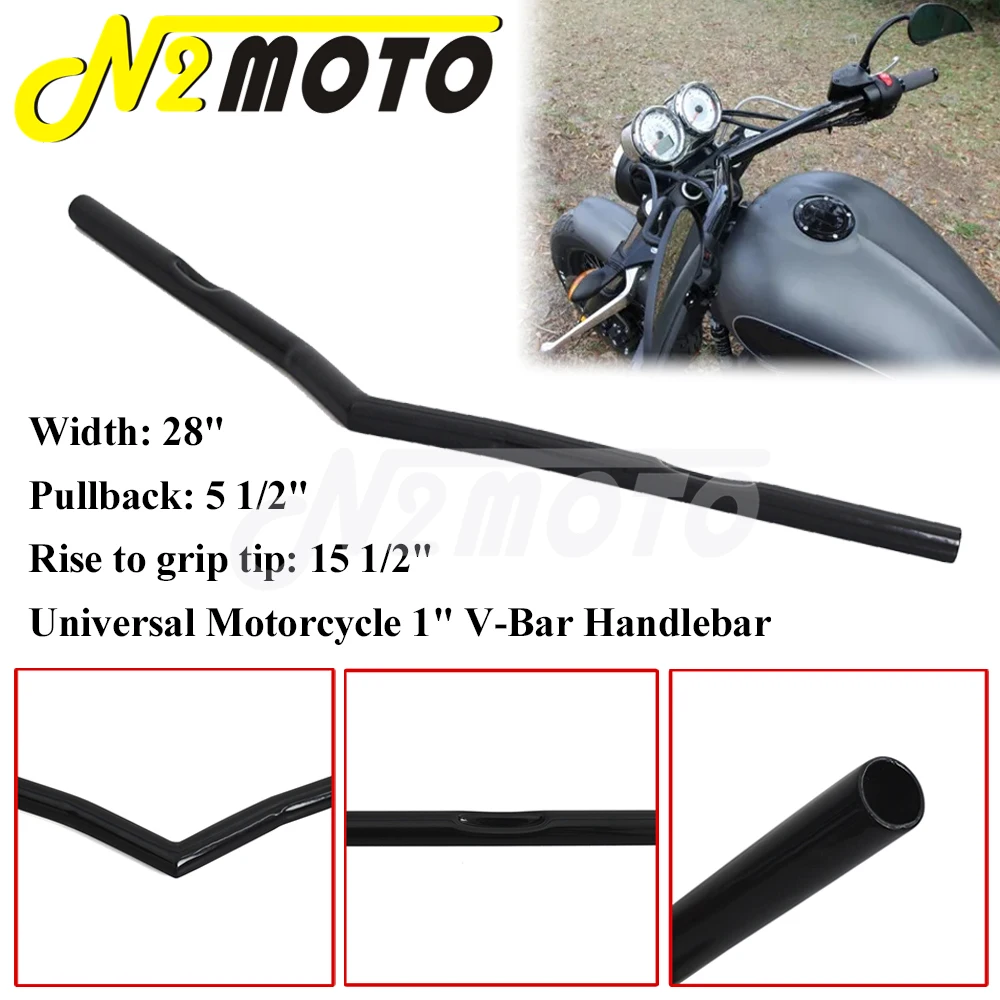 Universal-Motorcycle-V-Bar-25mm-Handlebar-For-Yamaha-Harley-Chopper ...