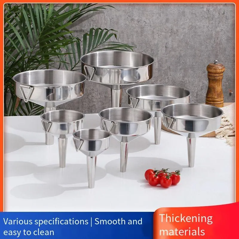 Stainless-Steel-Funnel-Kitchen-Oil-Liquid-Funnel-Metal-Funnel-with ...