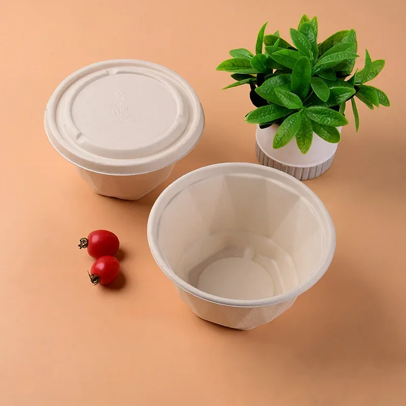 50pcs-Disposable-Paper-Bowl-Lunch-Box-Salad-Fruit-Circular-Packaging ...