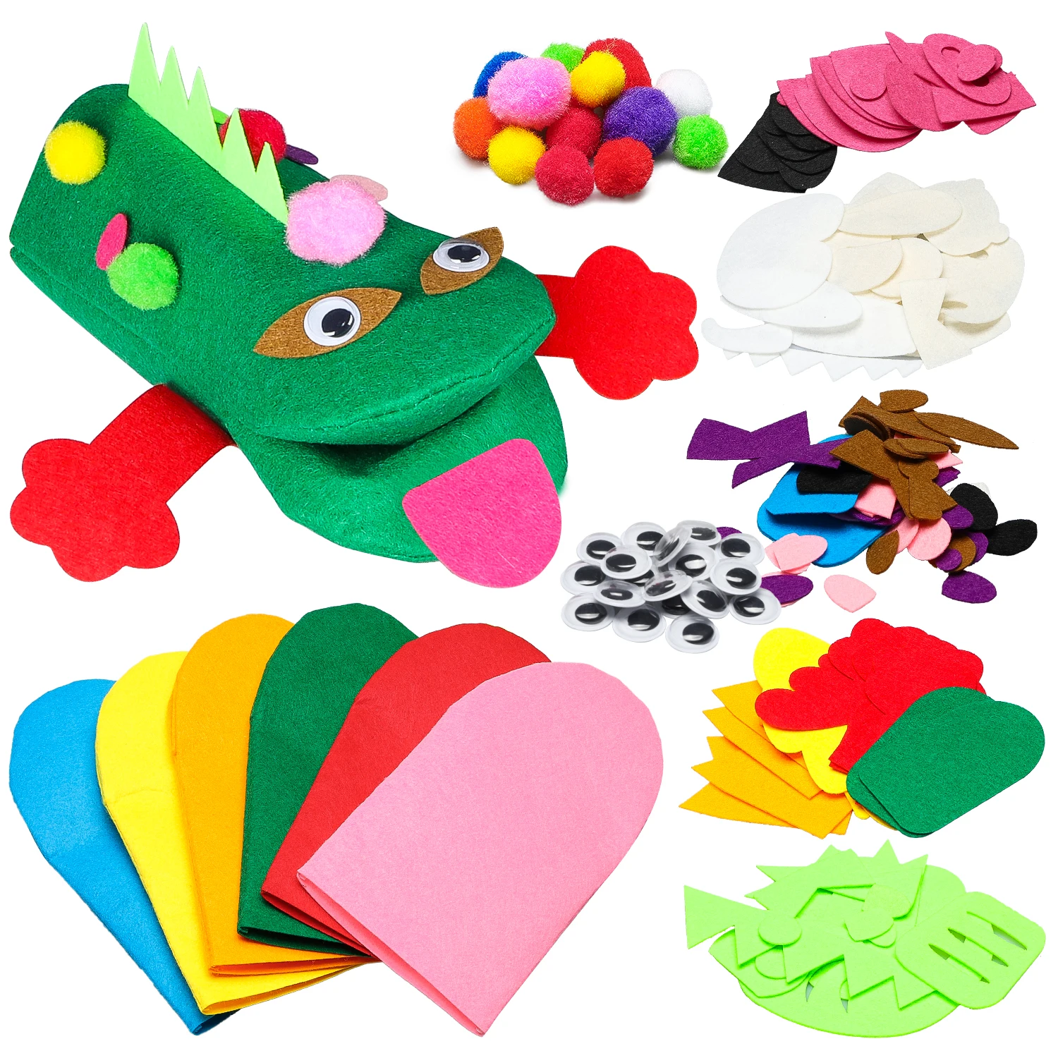 DIY-Hand-Puppet-Making-Kit-Make-Your-Own-Felt-Animal-Theme-Storytelling ...