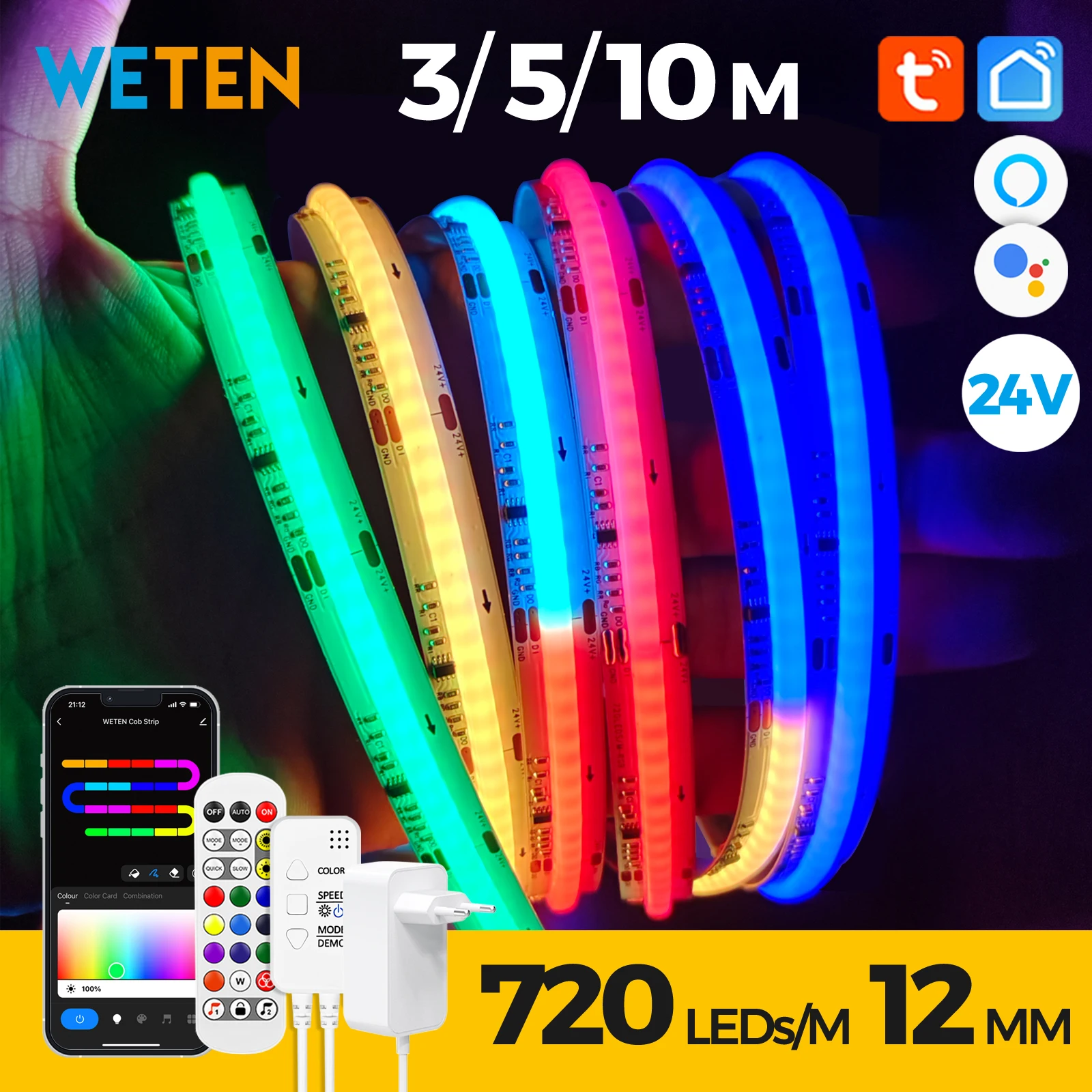Tuya-Smart-Wifi-RGBIC-COB-Neon-Flexible-Tira-LED-Strip-Light ...