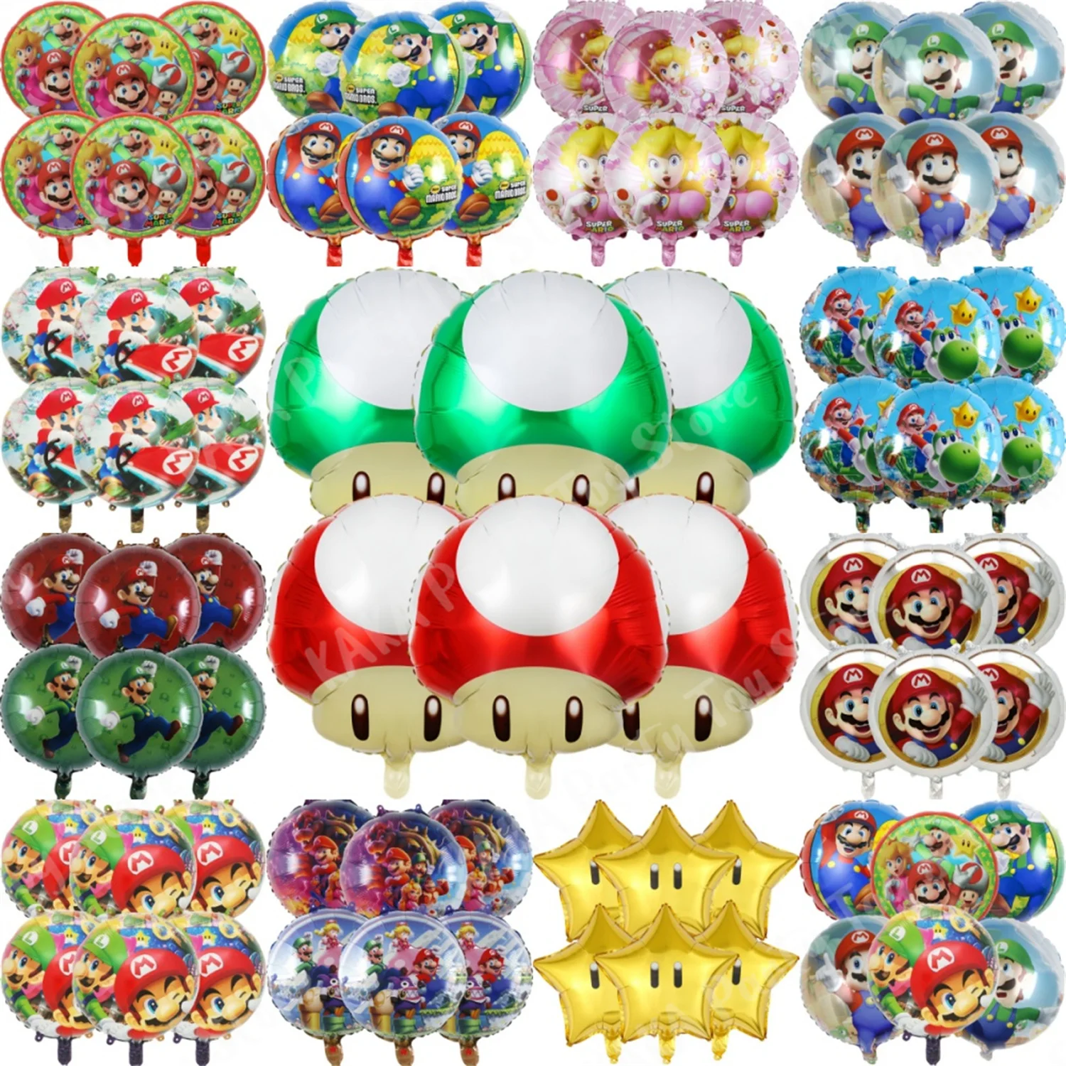 6Pcs-18inch-Super-Mario-Bros-Foil-Balloon-Set-children-s-Birthday-Party ...