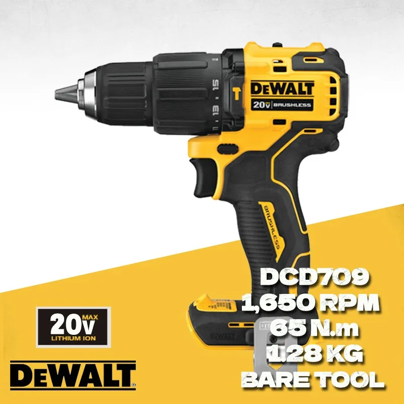 DEWALT DCD709 20V Brushless Cordless Compact Hammer Drill Driver Kit ...