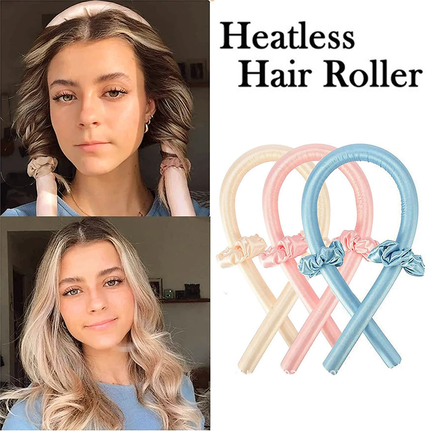 Woman-Heatless-Curling-Rod-Heatless-Hair-Curls-Headband-Make-Hair-Soft ...