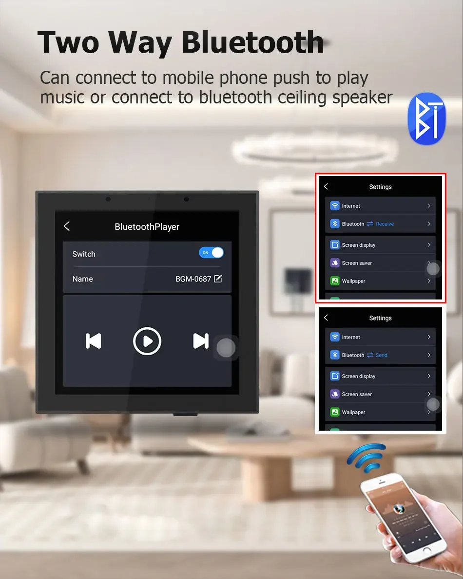 Smart Home Wall Amplifier Android 11 System 8ohm 4 Inch Tuya WiFi ...