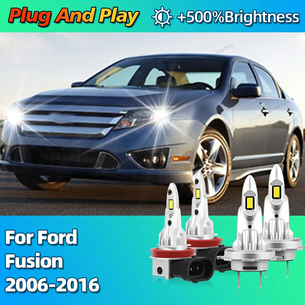 2/4Pcs 6000K Car Headlight LED Bulbs CANBUS Lights H7 30000Lm Headlamp ...
