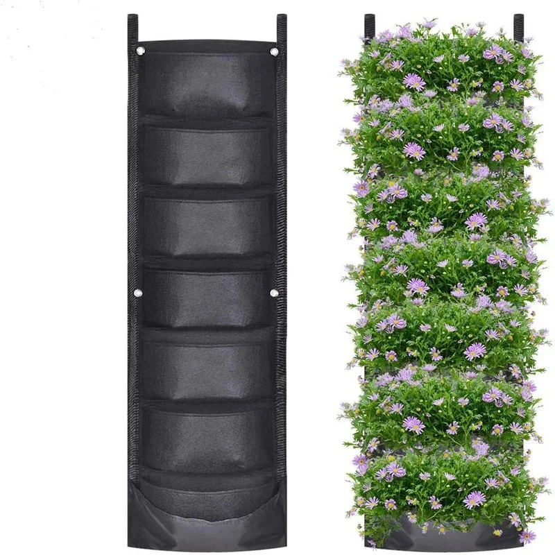 Waterproof Vertical Hanging Garden Grow Bag Planter Flower Pots Layout ...
