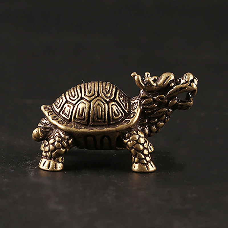 3D-Brass-Dragon-Turtle-Casting-Statue-Mini-Animal-Metal-Figurine-Home ...