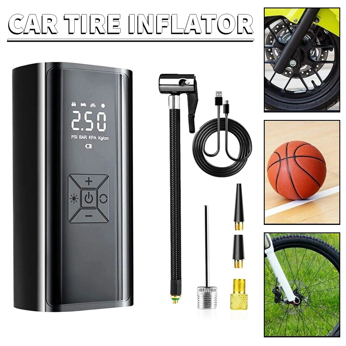 Portable-Car-Air-Pump-12v-Air-Compressor-Tire-Inflator-With-Mobile ...