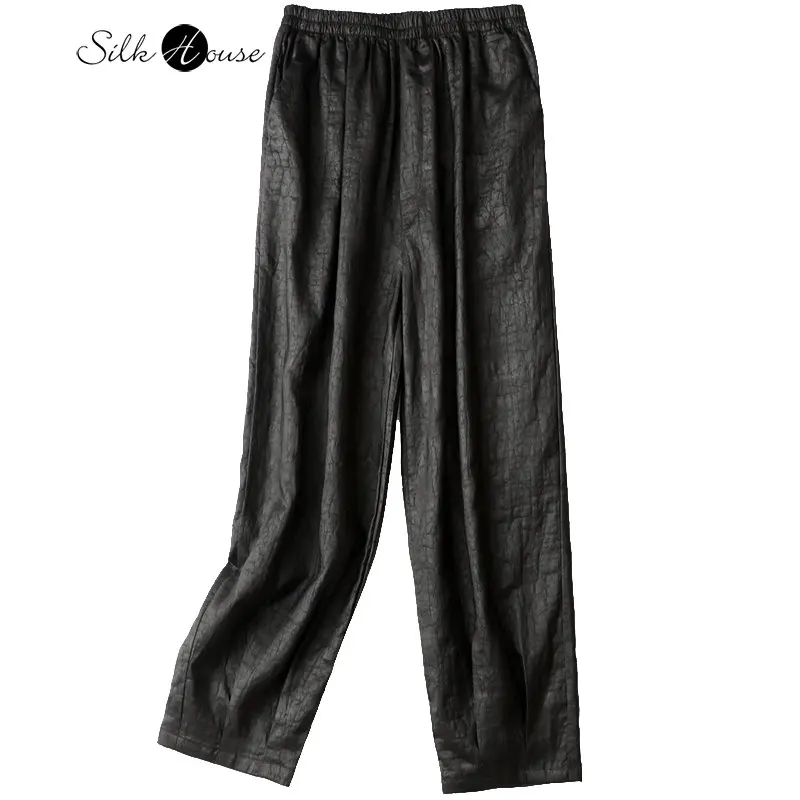 Leggings de seda fragante para mujer, pantalones de rábano de hilo de ...