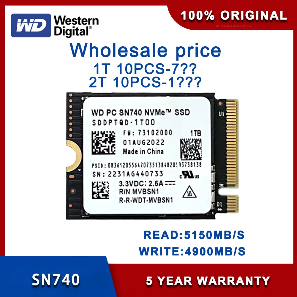 Wholesale-Western-Digital-WD-SN740-2TB-M-2-SSD-2230-NVMe-PCIe-Gen-4x4 ...