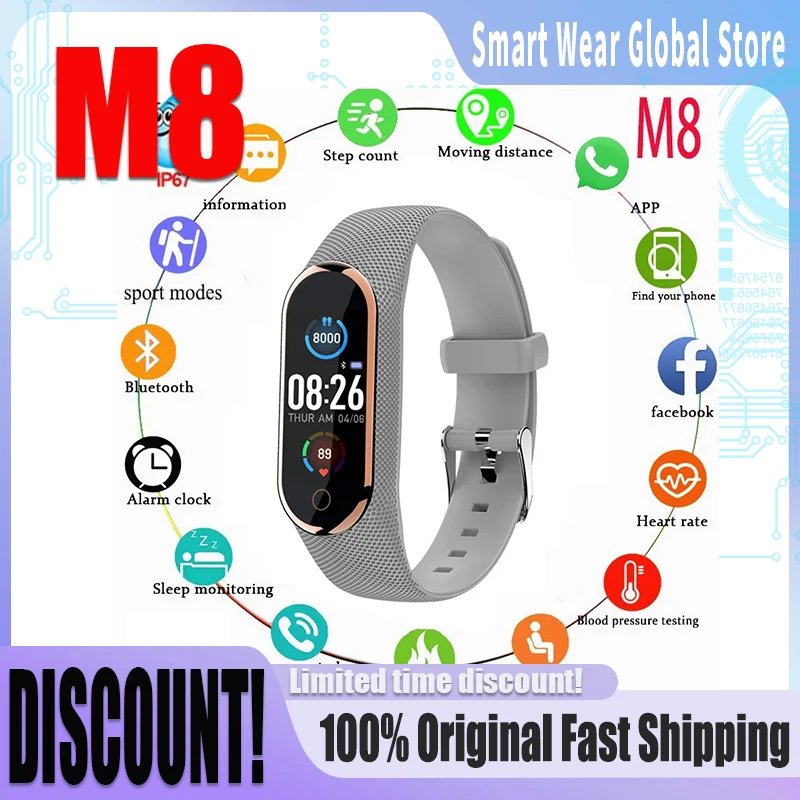M8-Smartwatch-para-Homens-e-Mulheres-Rastreador-de-Fitness-Rel-gios ...