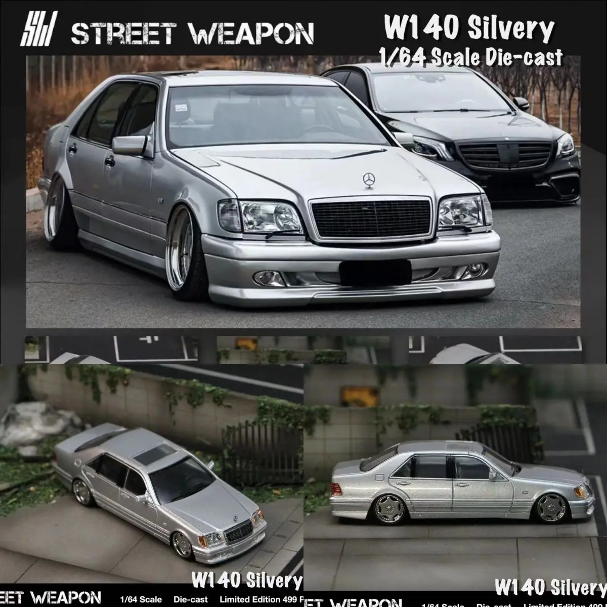 Sw Limited Edition 1:64 Mercedes Benz Silver W140 Tiger Head Car Model ...