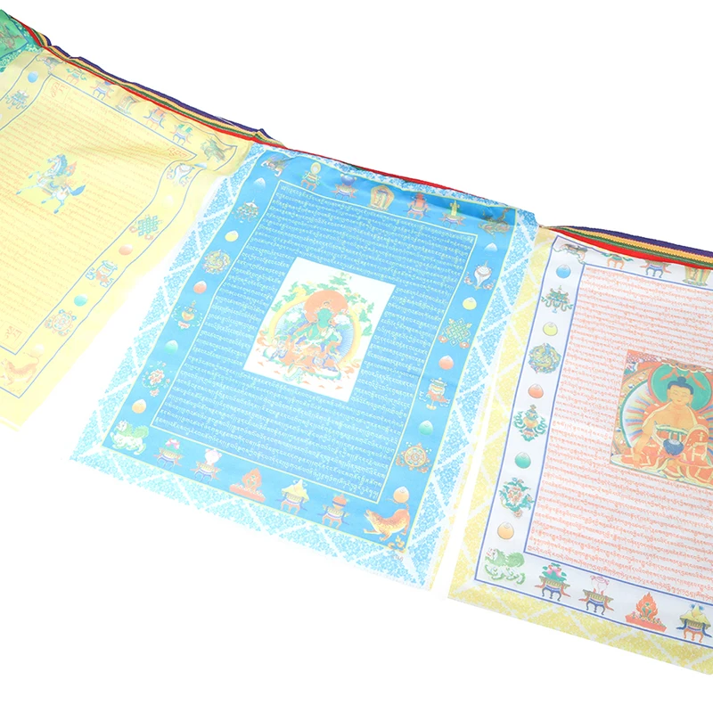 10-In-1-Religious-Flags-Tibetan-Buddhist-Supplies-Colour-Print-Prayer ...