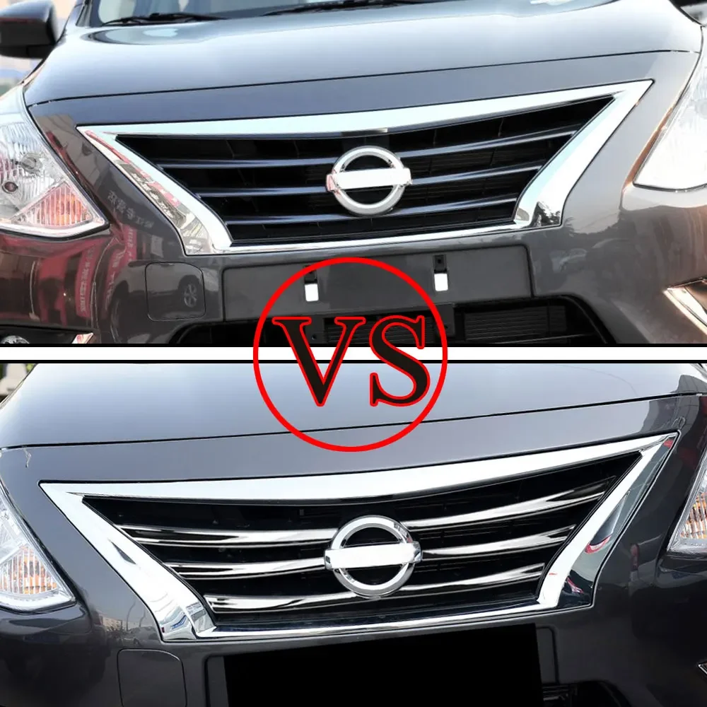 Car Front Mesh Grille Head Bumper Cover Trim for Nissan Sunny N17 Versa 2014 2017 Front Bumper Grille Sticker Car Accessories AliExpress