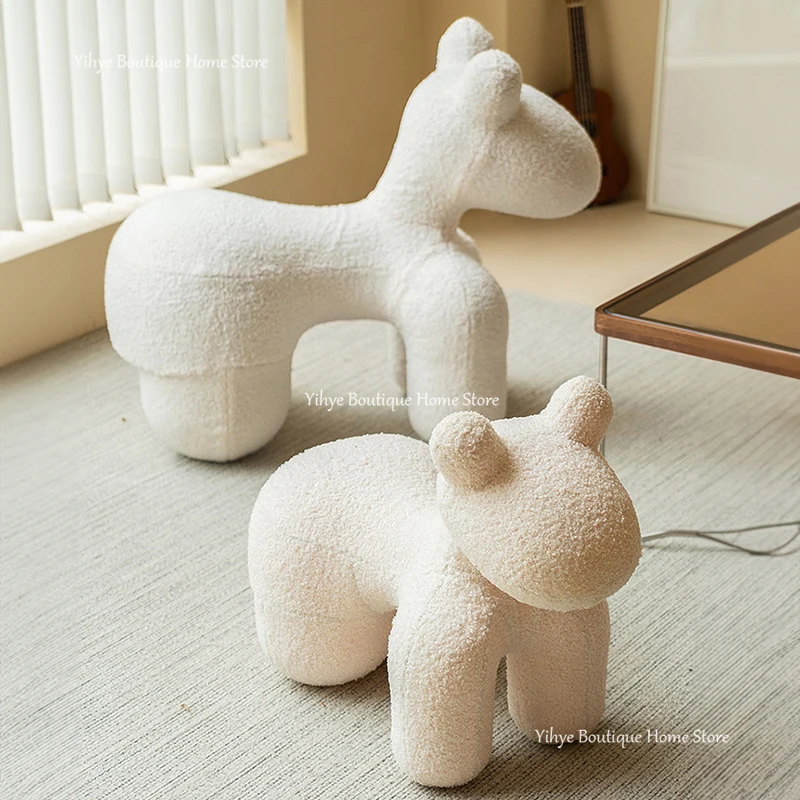Nordic Creative Pony Chair Living Room Chairs Unique Plastic Animal ...