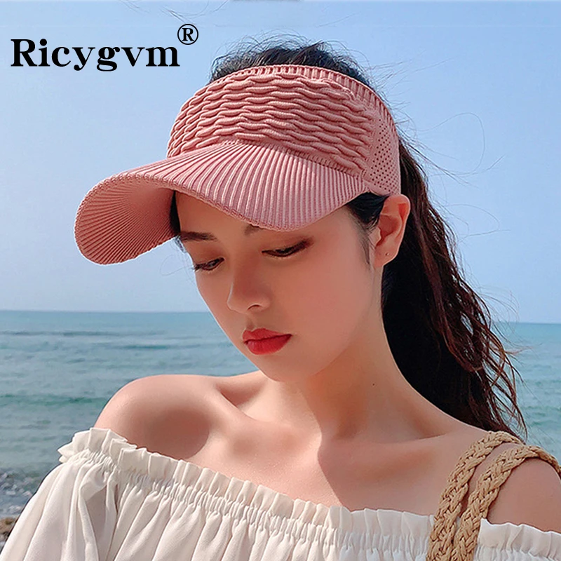 Long-Brim-Summer-Sun-Hat-Sweet-Women-Solid-Color-Elastic-Crochet-Bonnet ...