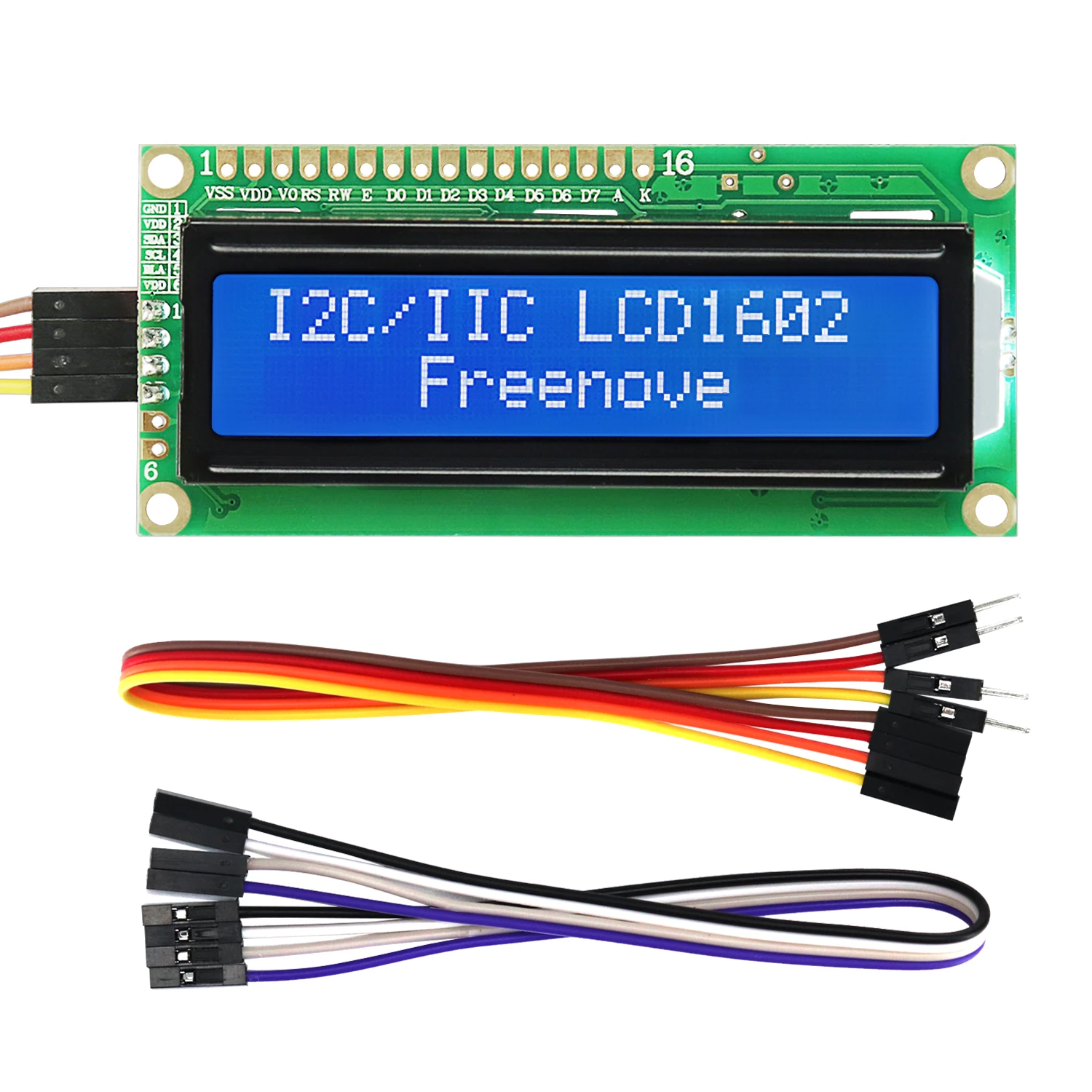 Freenove I2c Lcd 1602 2004 Module Iic Twi Serial Compatible With Arduino Raspberry Pi Pico