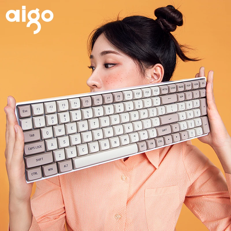 Aigo A100 Gaming Mechanical Keyboard 2.4G Wireless USB Type c Wired Blue Switch 100 Key Hot Swap ...