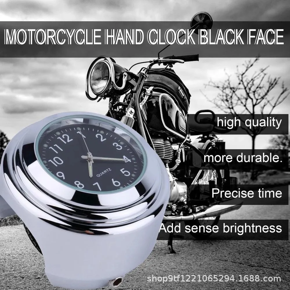 Waterproof Quartz Clock for Motorcycle 7 8 Inch Chrome Handlebar Mount ...