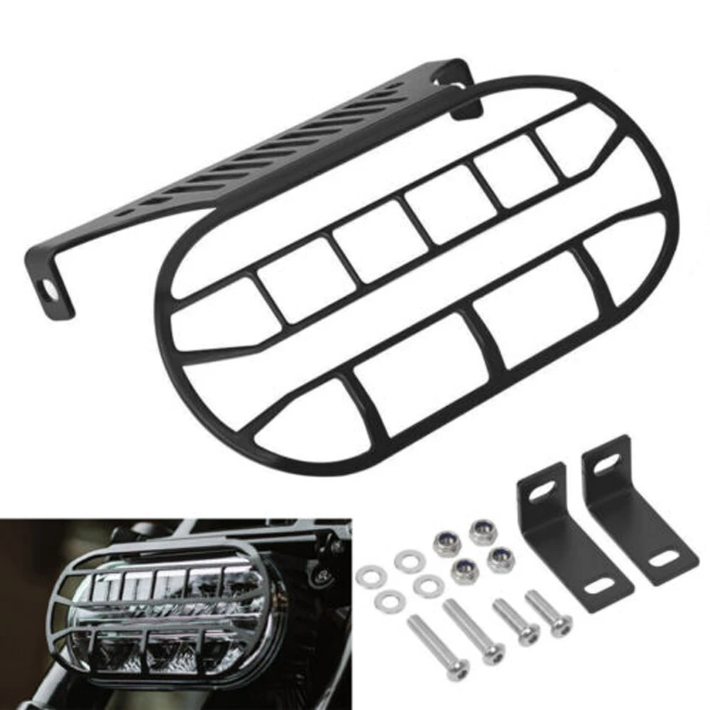 Motorcycle-Black-Front-Headlight-Grill-Guard-Cover-Protector-For-Harley ...