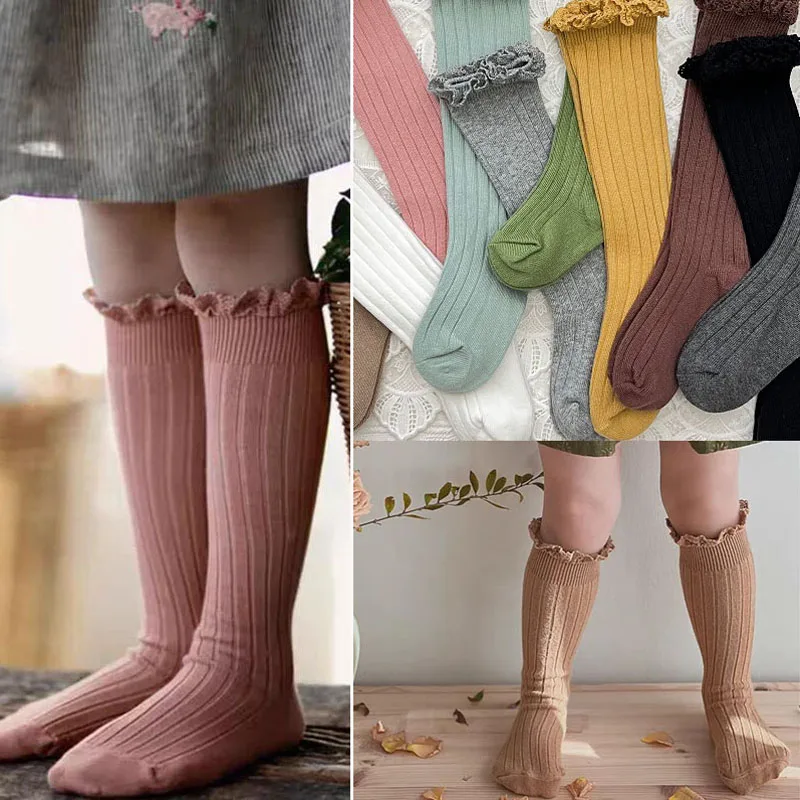 Kids-Knee-High-Socks-Baby-Girls-Toddlers-Long-Soft-Cotton-Sock-Girls ...