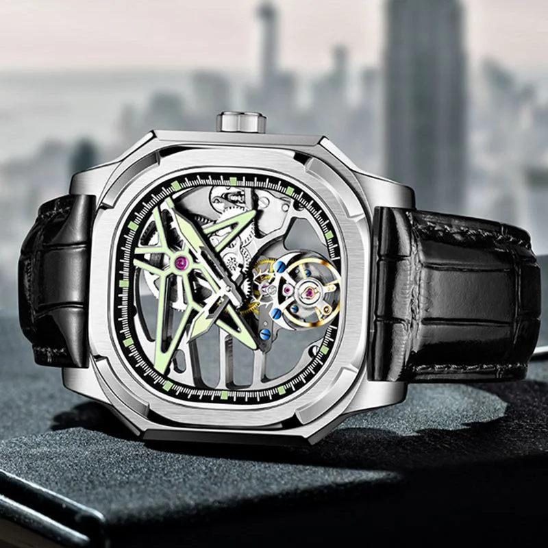 AESOP Natural Diamond Tourbillon Mechanical Skeleton Top Luxury Watch ...