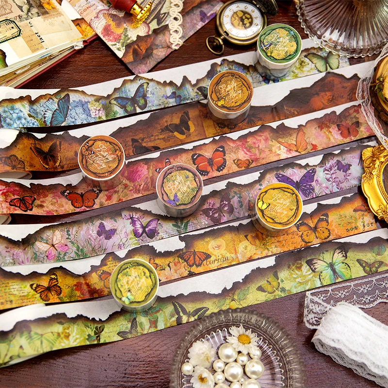 Vintage-Butterfly-Collage-Burning-Style-Material-Stickers-Pack-DIY ...