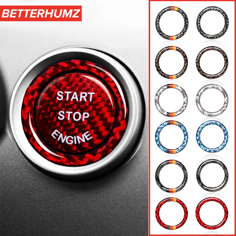 Car Interior Decoration Carbon Fiber Car Engine Start Stop Ignition ...