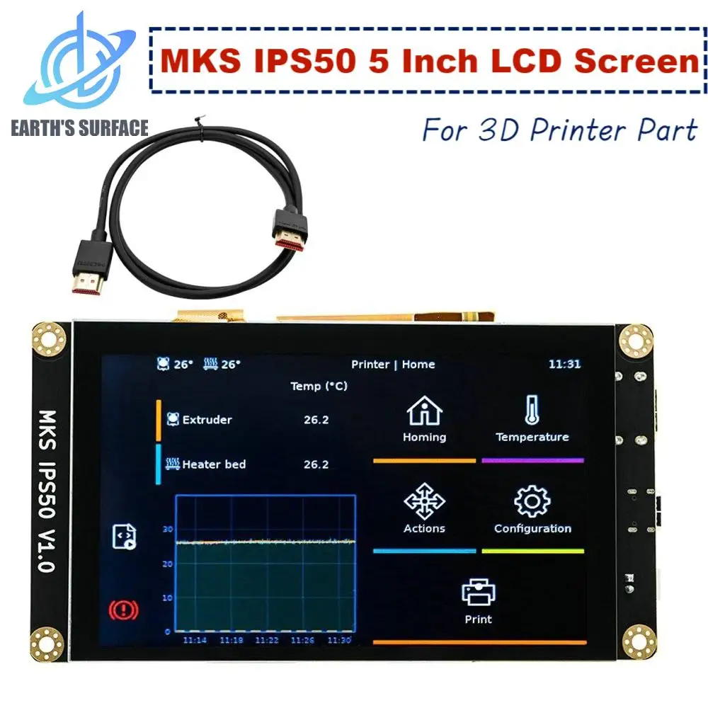 DB-3D-Printer-Parts-Makerbase-LCD-Screen-MKS-IPS50-5-Inch-Capacitive ...