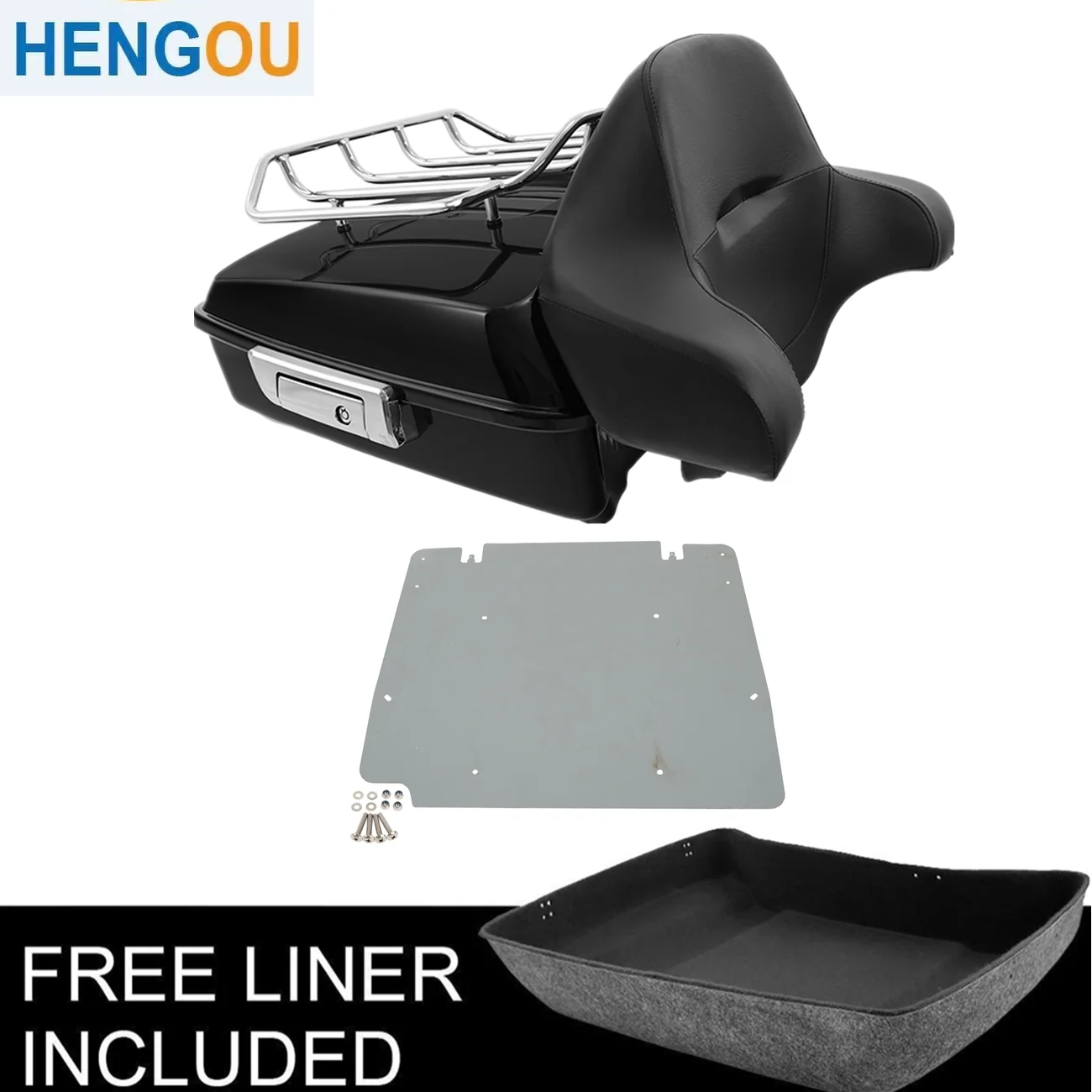 Motorcycle 10.7" Chopped Pack Trunk Backrest Plate For Harley Tour Pak ...