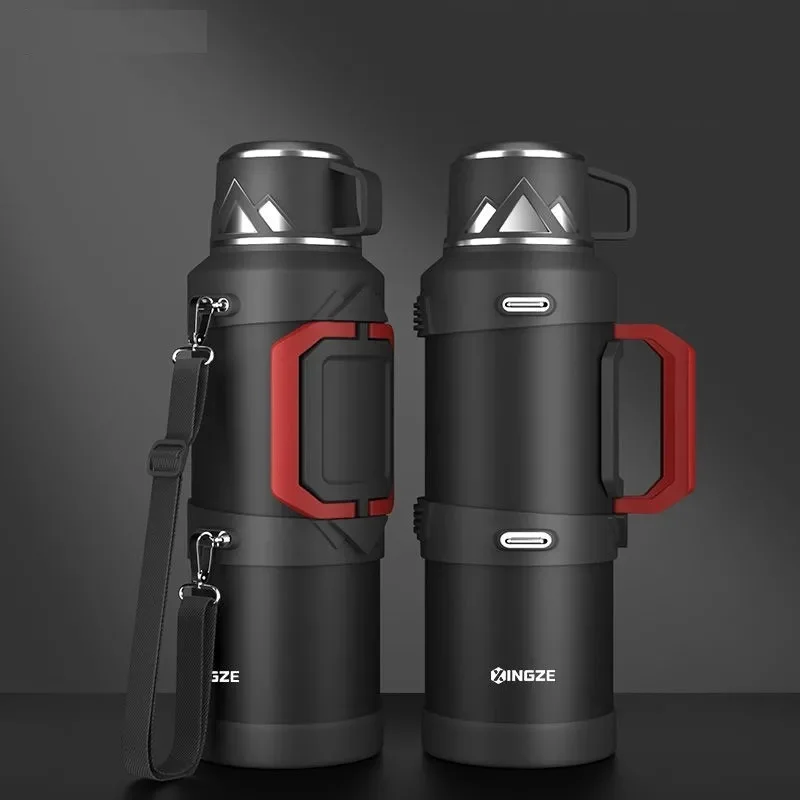 316 Stainless Steel Big Capacity Thermos Bottle 1L/2L /3L/ Outdoor Travel Coffee Mugs Thermal ...