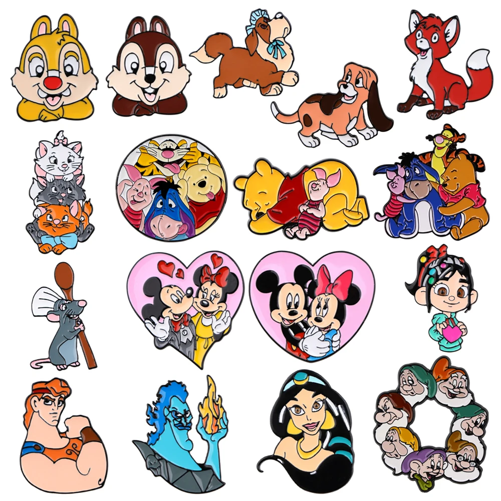 YQ1301-Pin-esmaltado-de-Mickey-Mouse-broche-de-Winnie-The-Pooh-perros ...