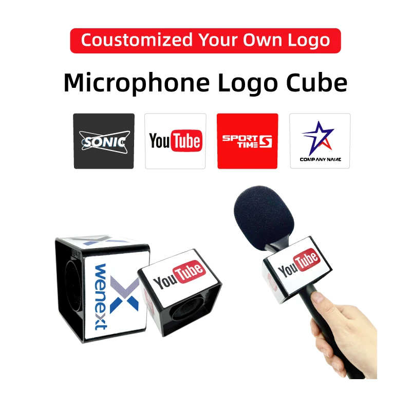 Microphone-personnalis-Logo-Square-Cube-Station-de-drapeau-pour ...