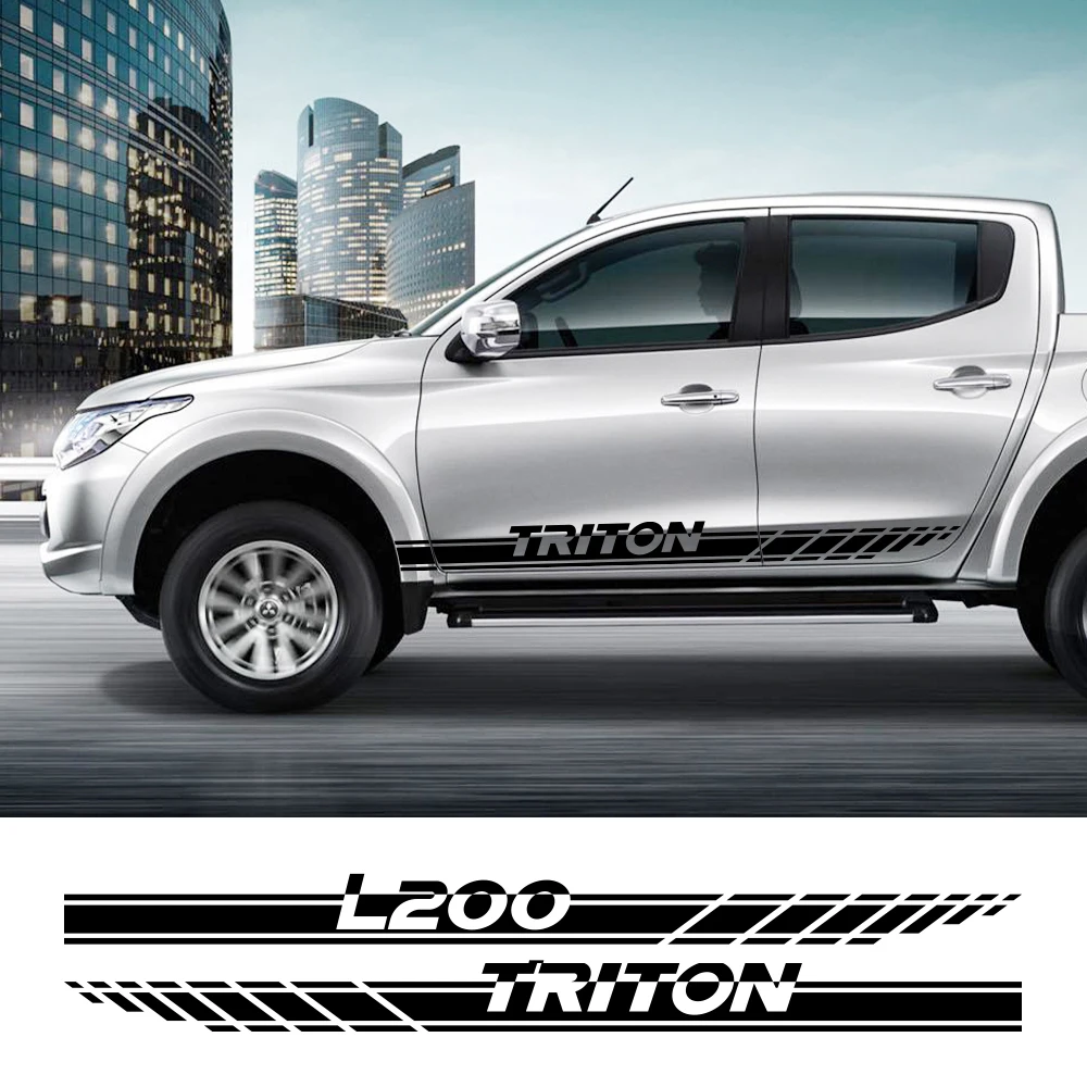 Car Sticker Pickup Door Side Stripes Decals For Mitsubishi Triton L200 ...