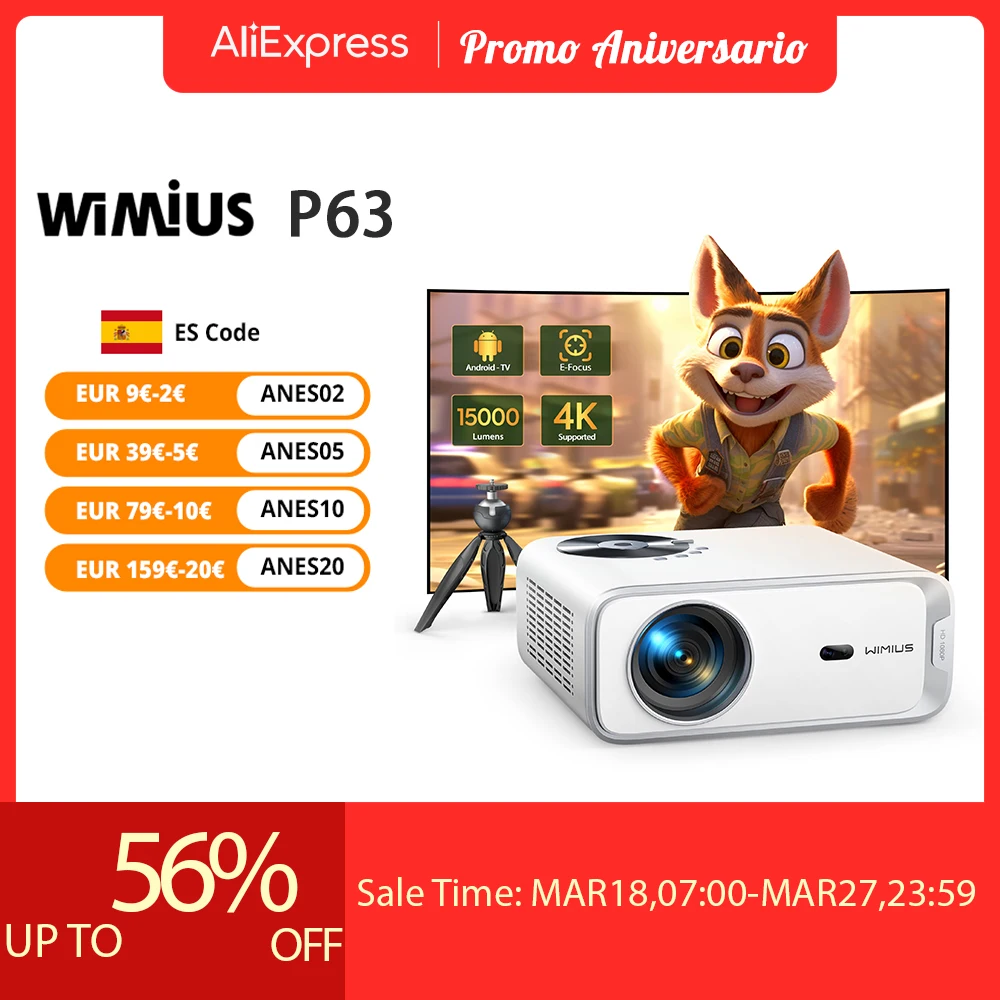 Wimius-proyector-port-til-P63-Native-1080P-500ANSI-dispositivo-con ...