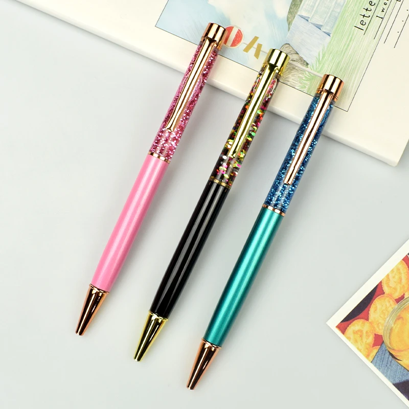 New-Gold-Powder-Quicksand-Pen-Metal-Creative-Ballpoint-Pen-Birthday ...