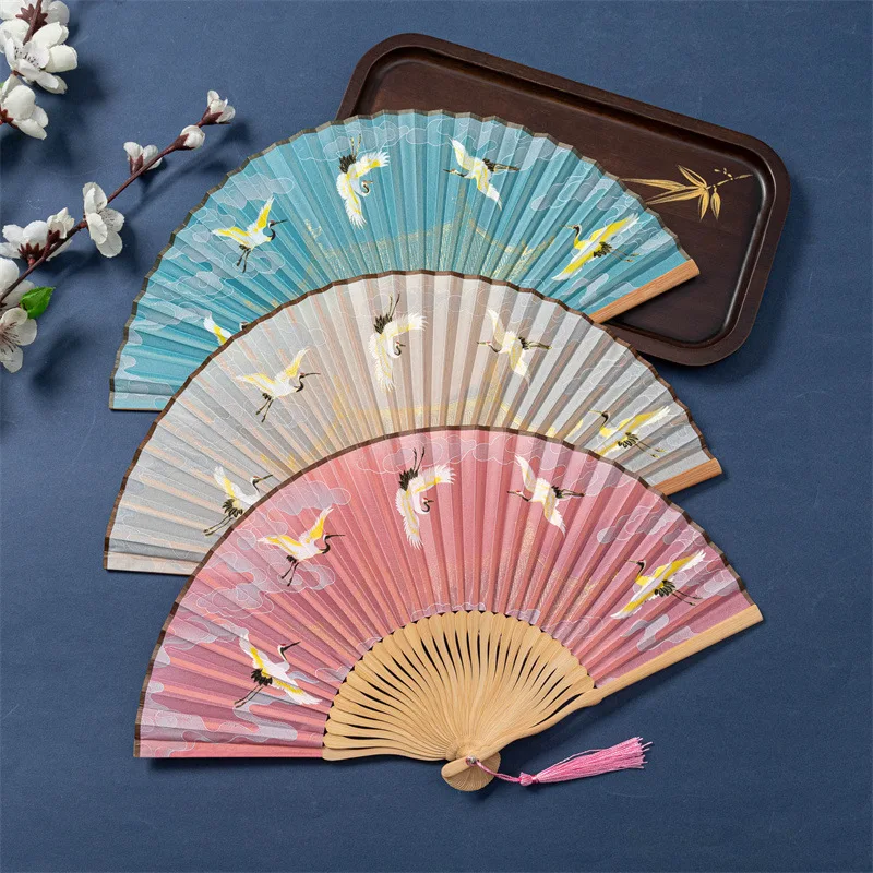 Song-Hui-Zong-Rui-Crane-Folding-Fan-Hanfu-Portable-Fan-Xianhe-Small-Fan ...