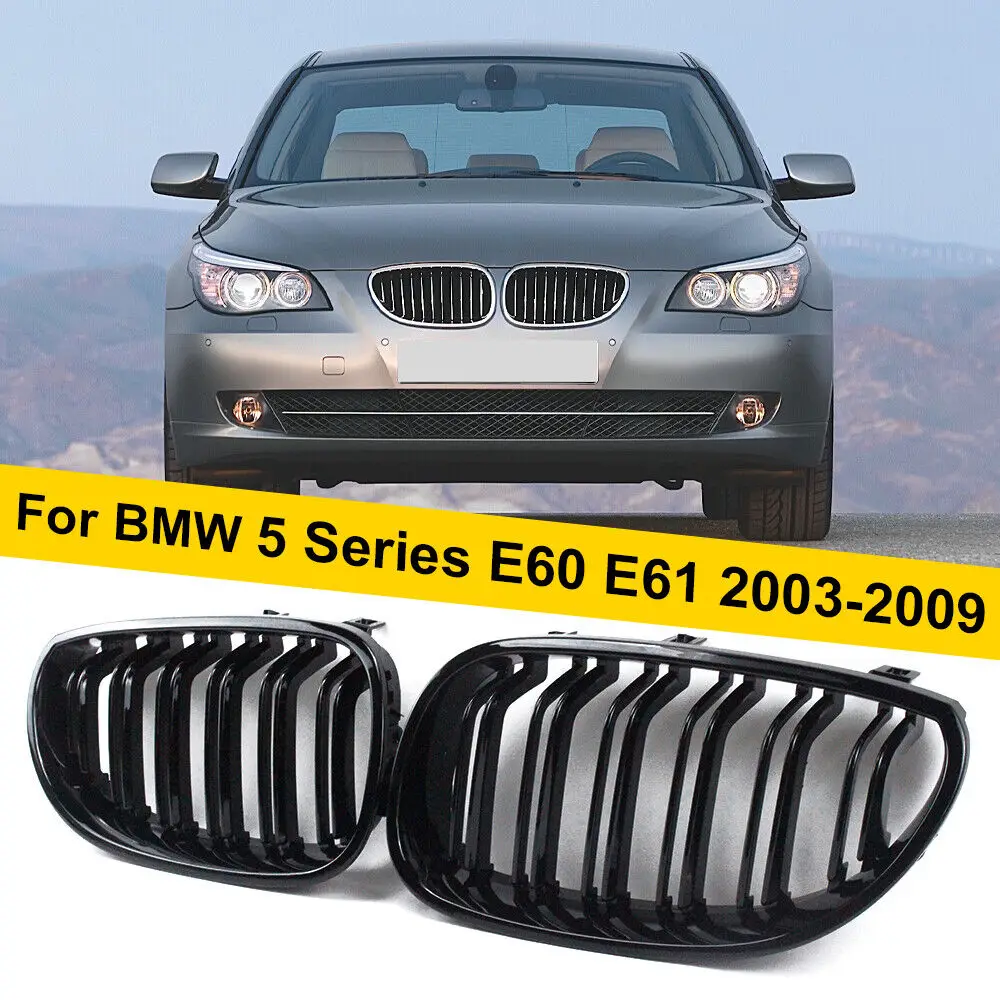 Front-sto-stange-Nieren-gitter-Grill-haube-Mesh-Double-Line-f-r-BMW-E60 ...