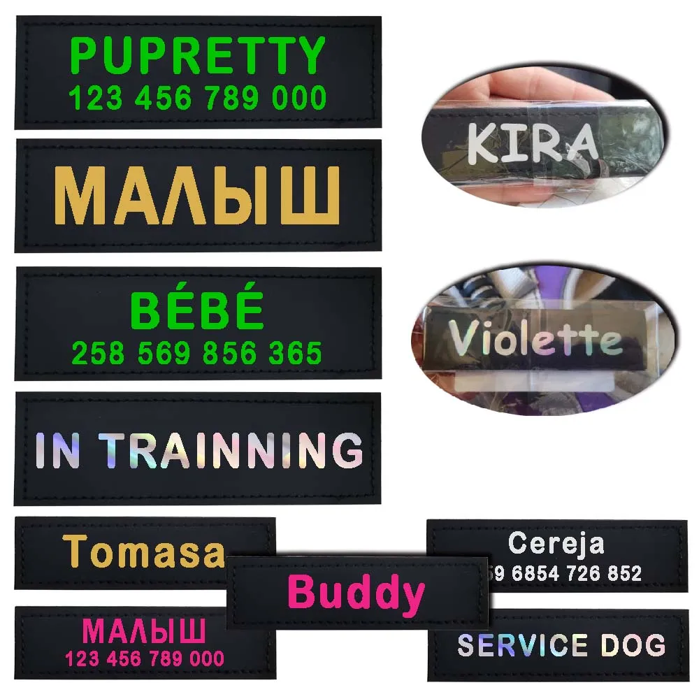 2-PCS-Personalized-Dog-Name-Tag-Reflective-Pet-Harness-Collar-ID-Label ...