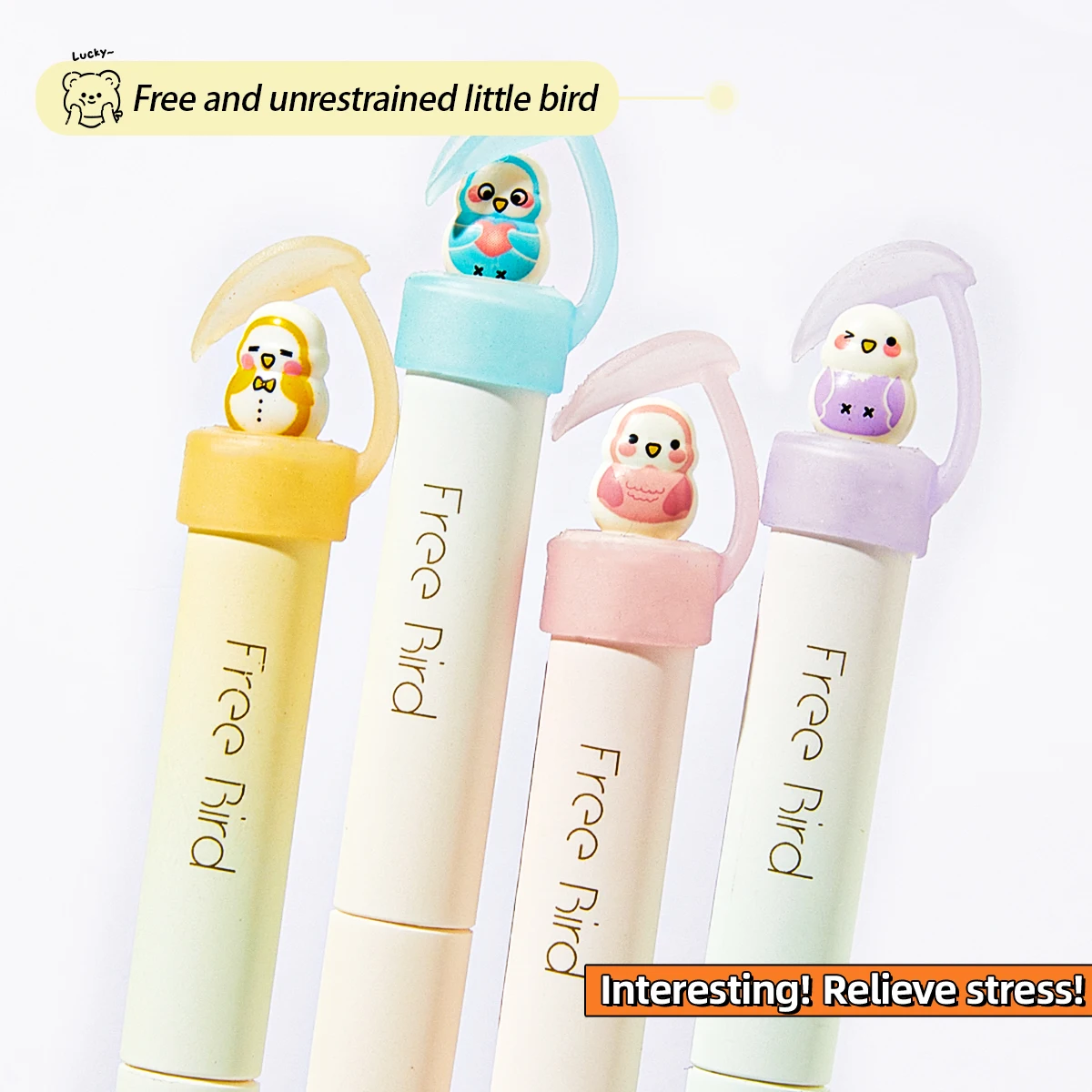 4/8PCS Cute Rotating Bird Gel Pens, 0.5mm Black Ink, Smooth & Quick-Dry ...