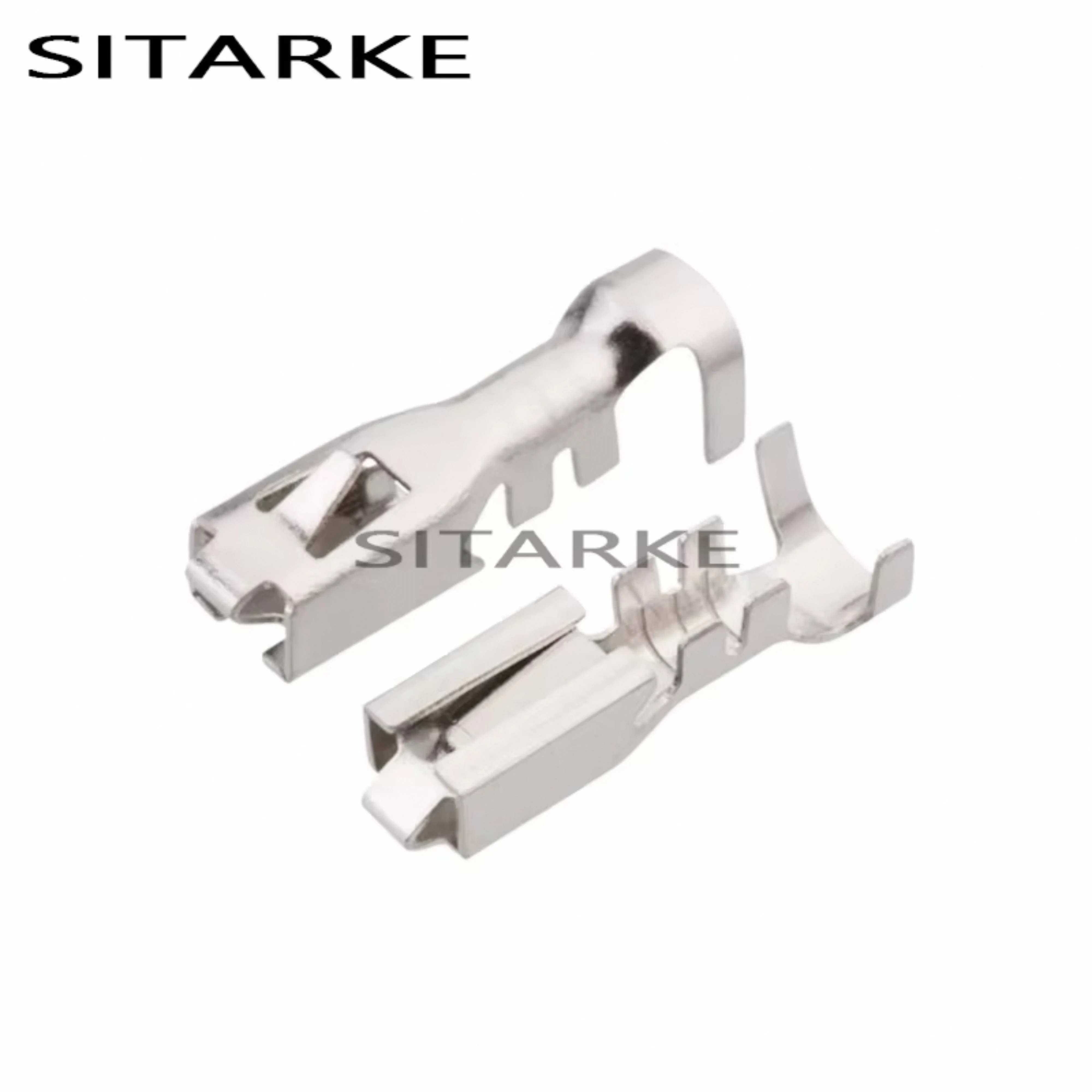 50 Pcs 4.8 MM Automotive Brass Electronic Fan Motor Crimp Wire Terminal ...