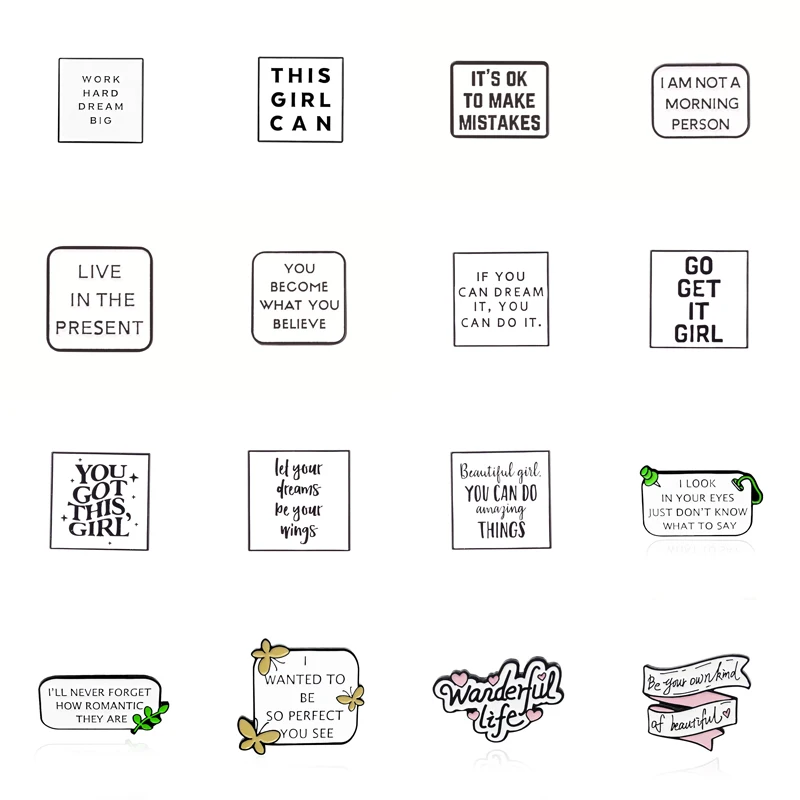 Inspirational Button Pins | Badge Quote | Quote Enamel Pin | Pins ...