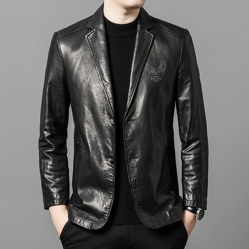 Cera-blazers-de-couro-genu-no-para-homens-pele-carneiro-luxo-jaqueta ...